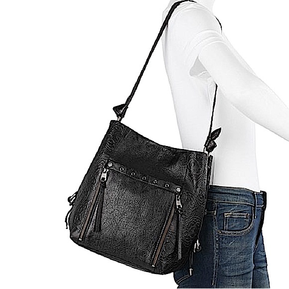 The Sak | Bags | The Sak Black Onyx Souk Embossed Runyon Leather Bucket ...